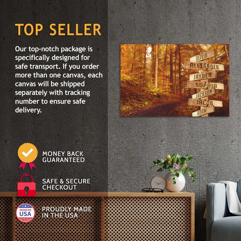 Street Sign Canvas for Family With Names on It, Name Sign Canvas for ...