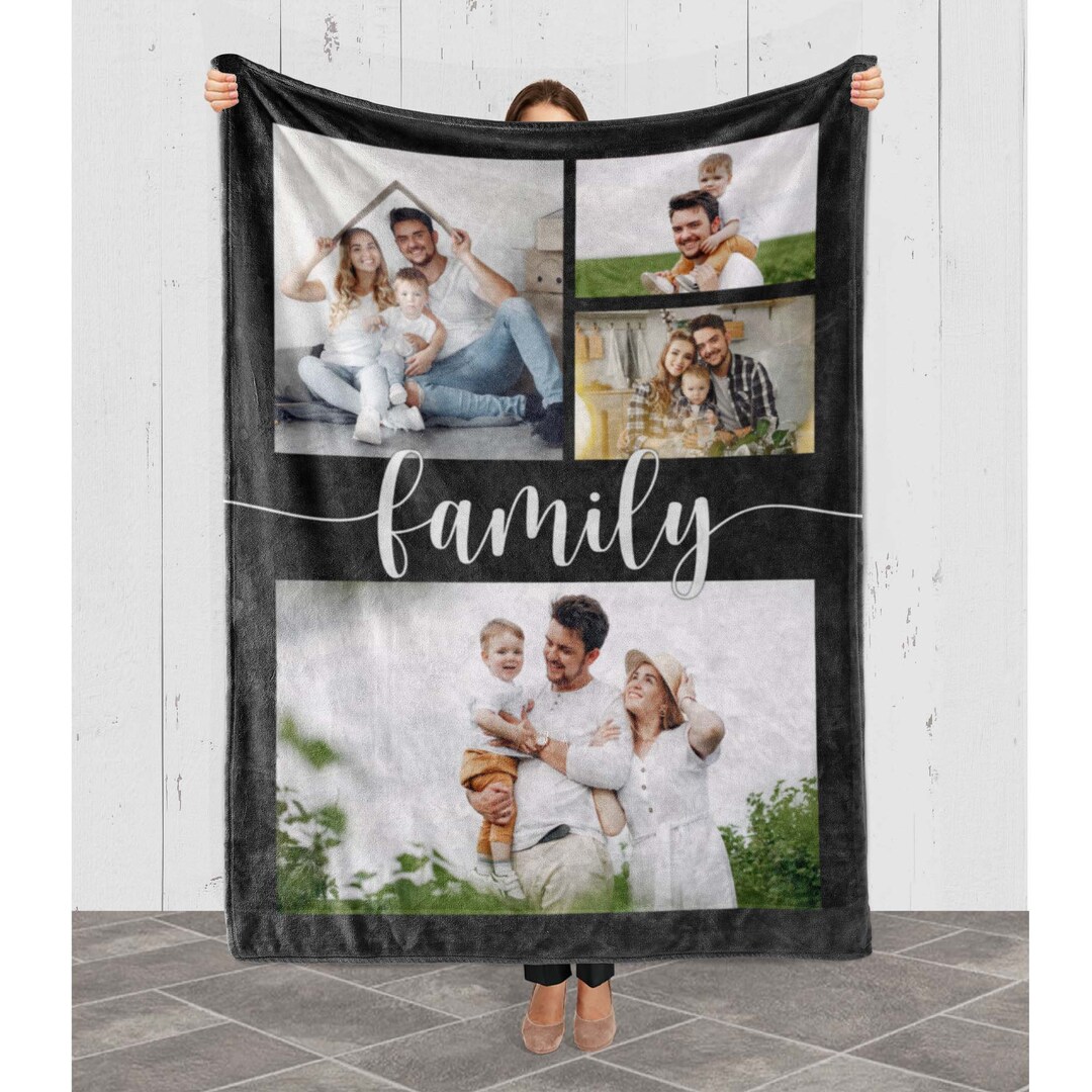 Customized Family Photo Blanket Gift for Grandparents Mom - Etsy