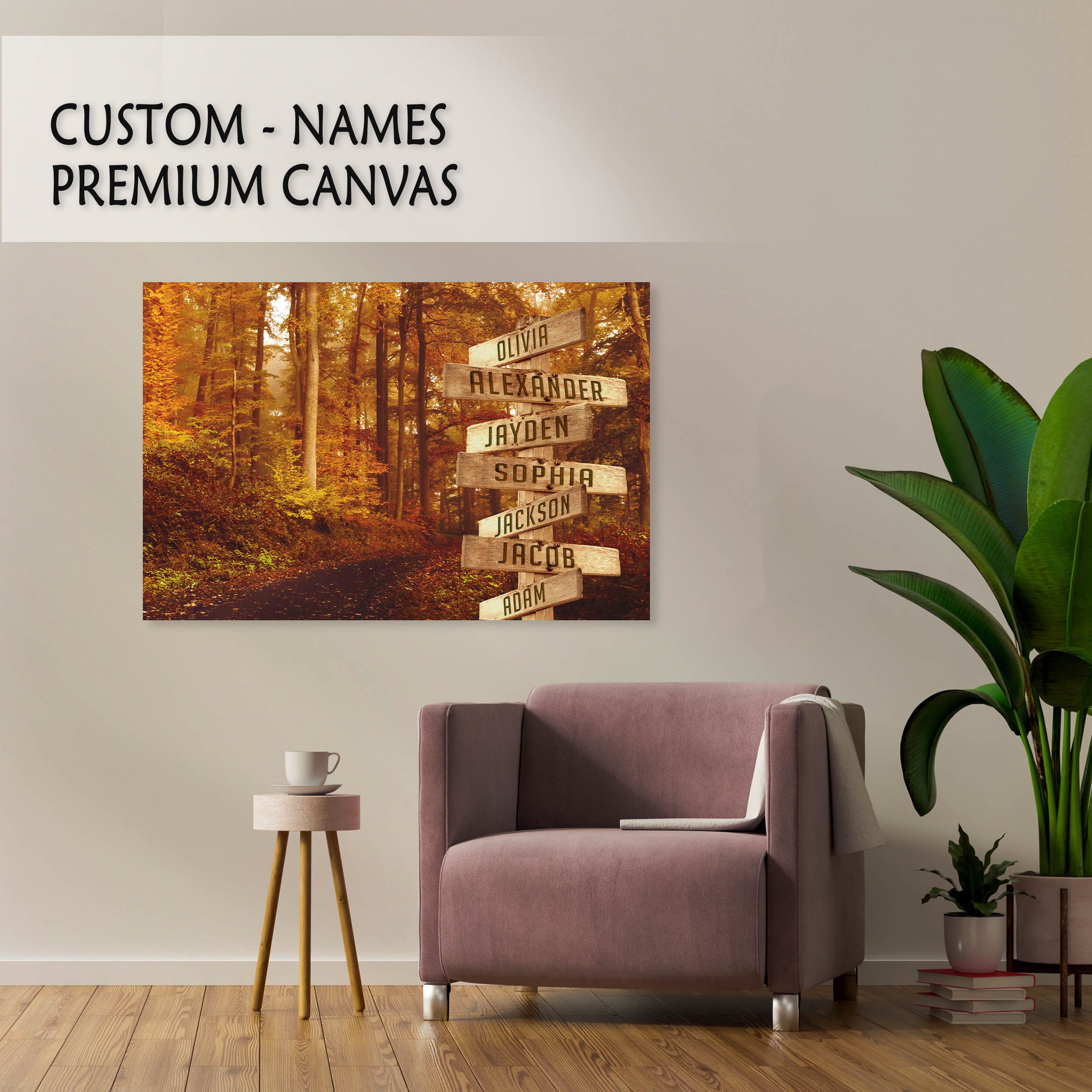 Street Sign Canvas for Family With Names on It, Name Sign Canvas for ...