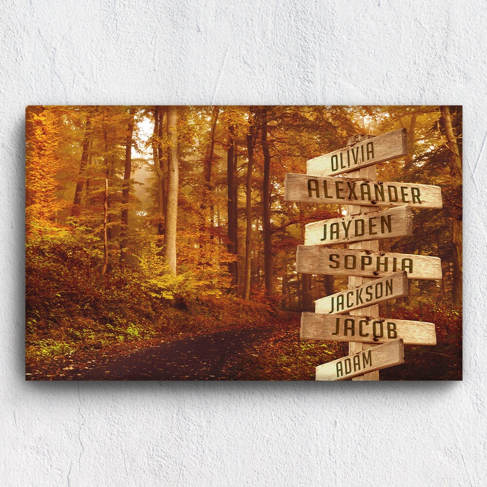 Street Sign Canvas for Family With Names on It, Name Sign Canvas for ...