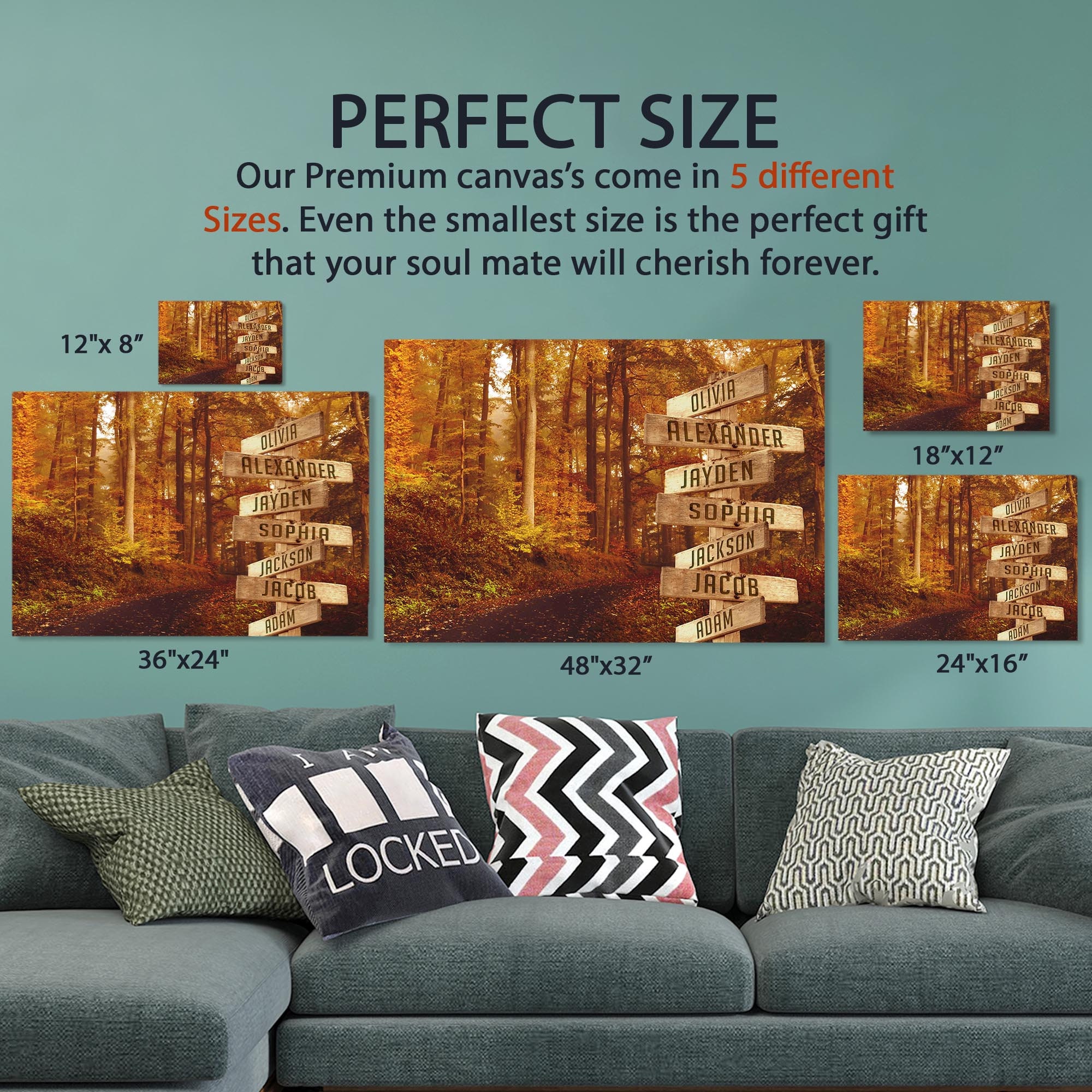 Street Sign Canvas for Family With Names on It, Name Sign Canvas for ...