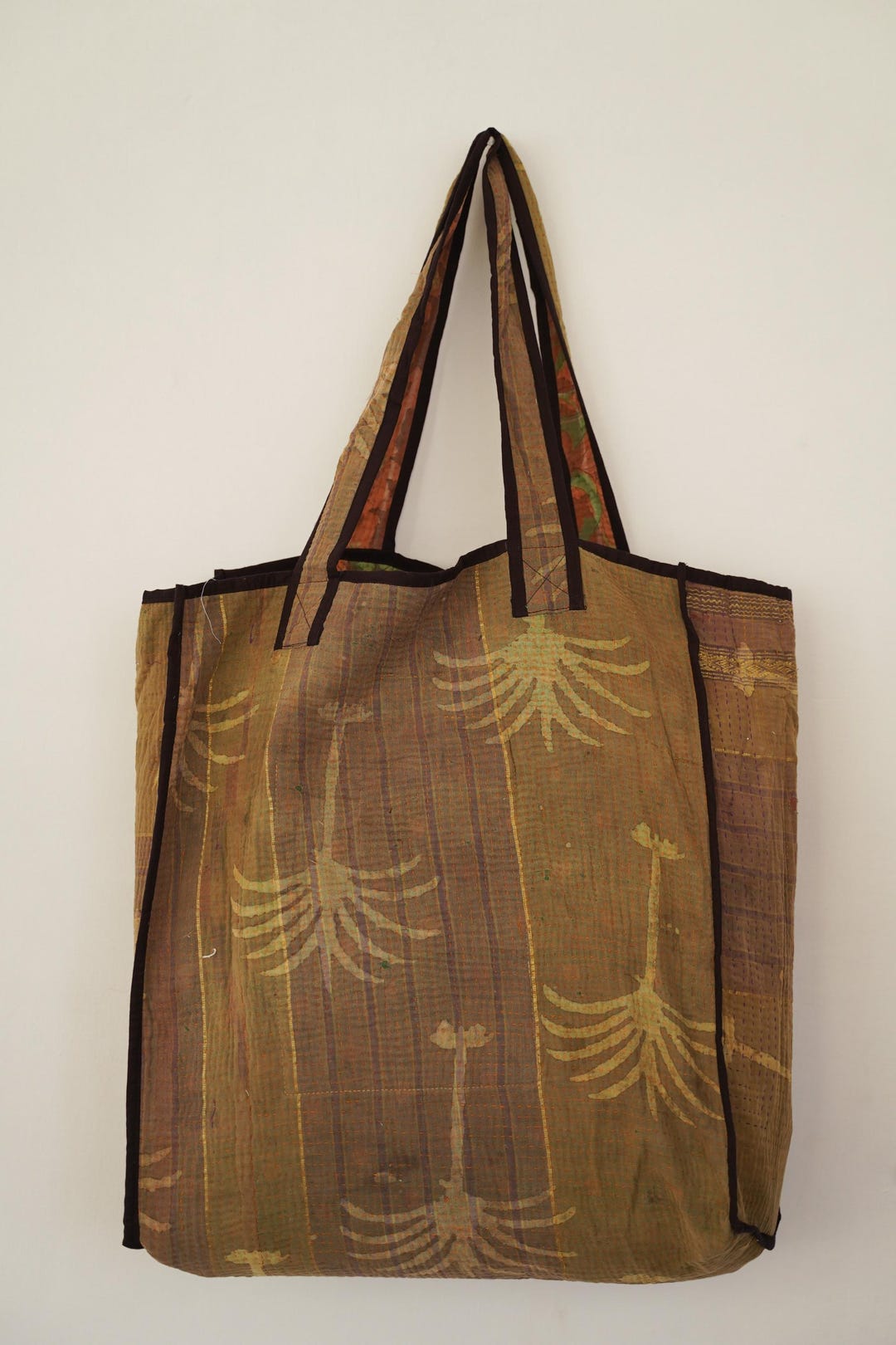 Antique Vintage Kantha Accessories Bag Handmade Designer Organic Cotton ...