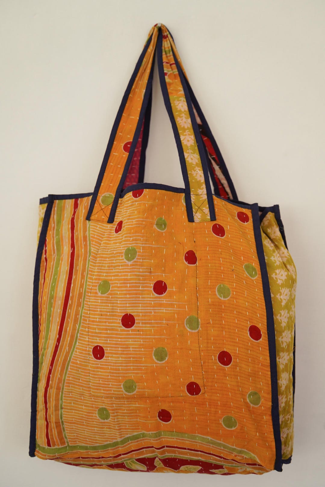 Antique Vintage Kantha Accessories Bag Handmade Designer Organic Cotton ...