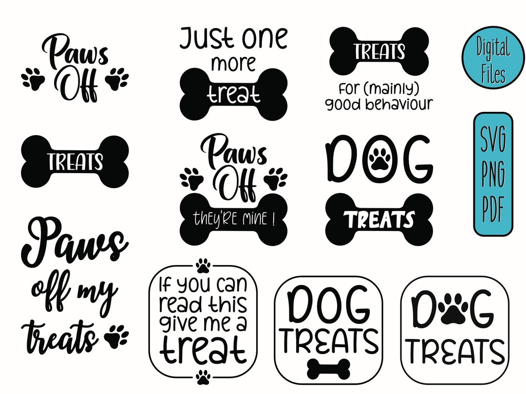 Dog Treat SVG Bundle, Dog Food File, Treat Container File, Treat Jar ...