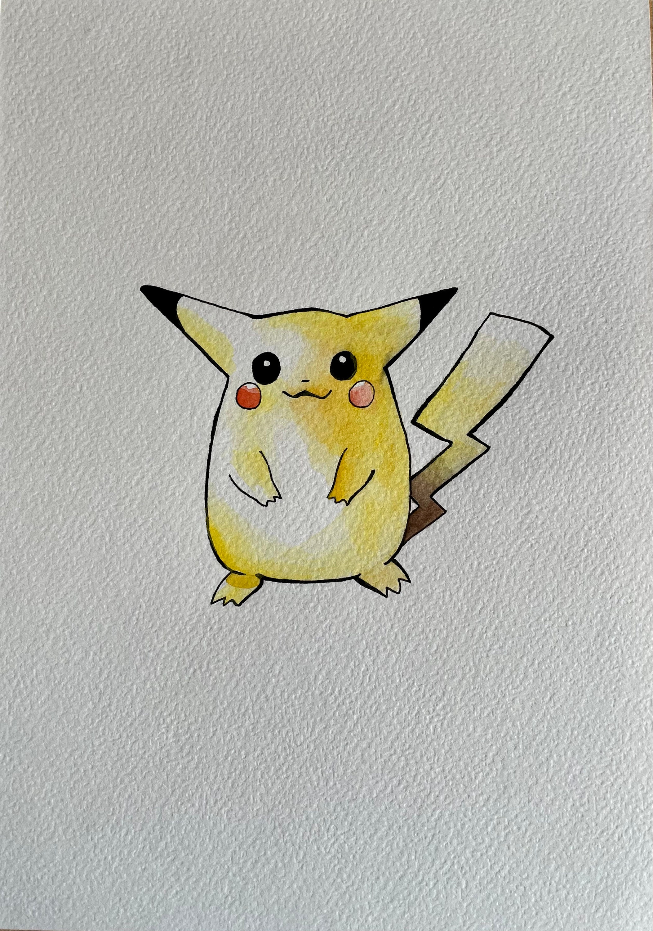 A5 Original Pokemon Watercolour Painting Pikachu Inspired by Vintage ...