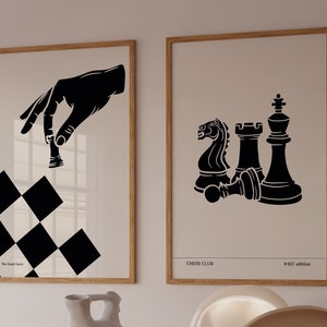 Abstract Chess Art, Canvas or Poster, Minimalistic Art, Chess Art ...