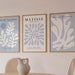 Matisse Print Set of 3 Blue Matisse Print Blue Gallery Wall Set Light ...