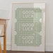 Good Luck Sage Green Ticket Print Digital Print Aesthetic Green Room ...
