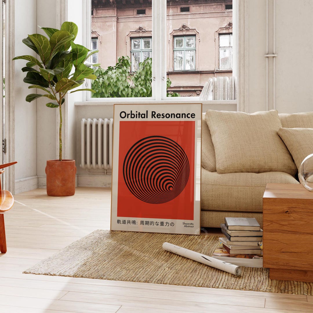 PHYSICAL PRINT – Retro Psychedelic 70s Wall Art, Orbital Resonance ...