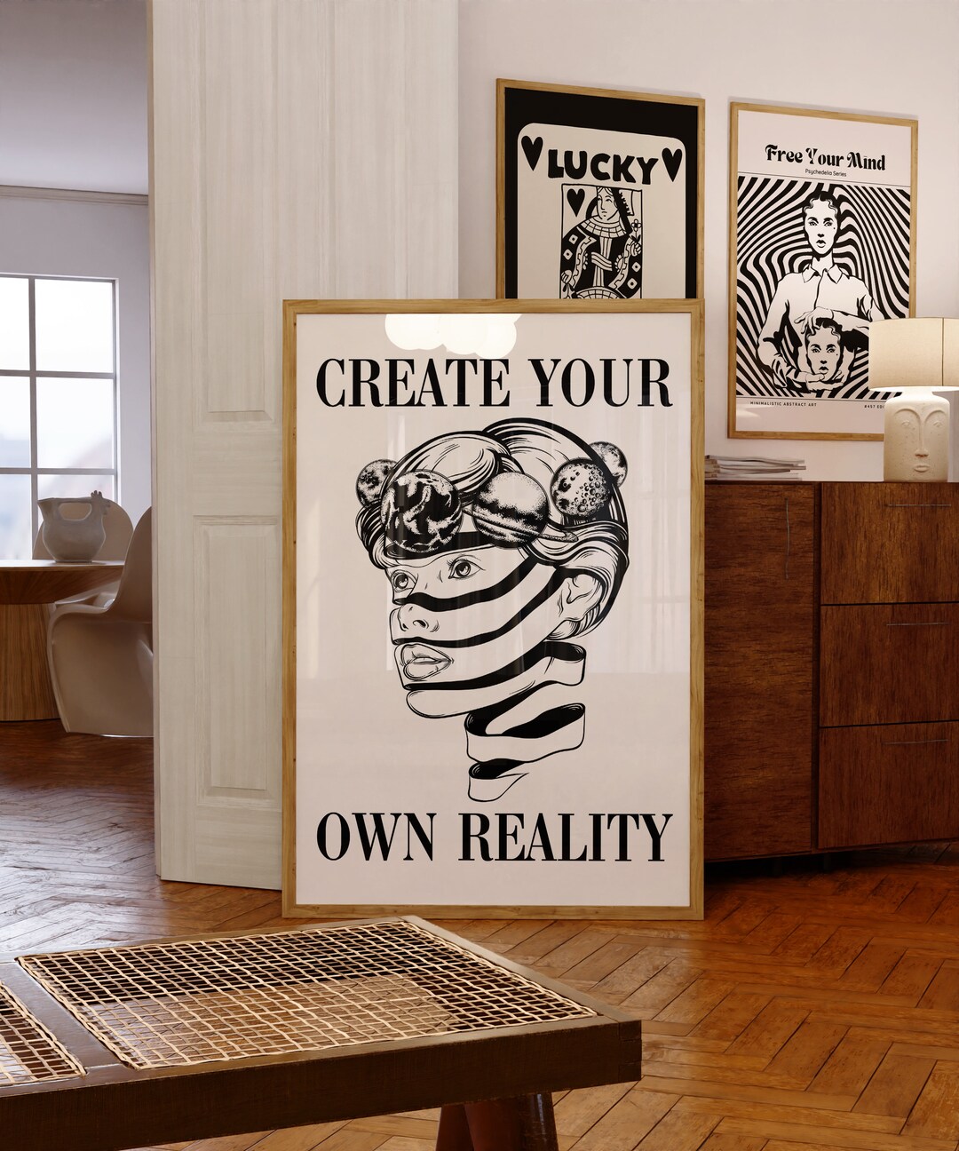 Aesthetic Poster Retro Wall Decor Downloadable Print Trippy Psychedelic ...