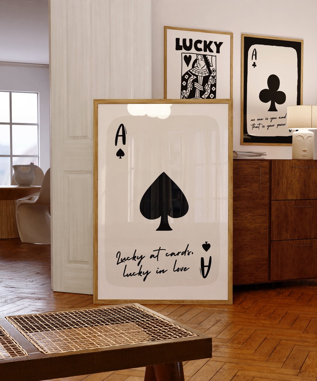 Trendy Pik Ace Print Lucky You Poster Retro Trendy Aesthetic Print ...