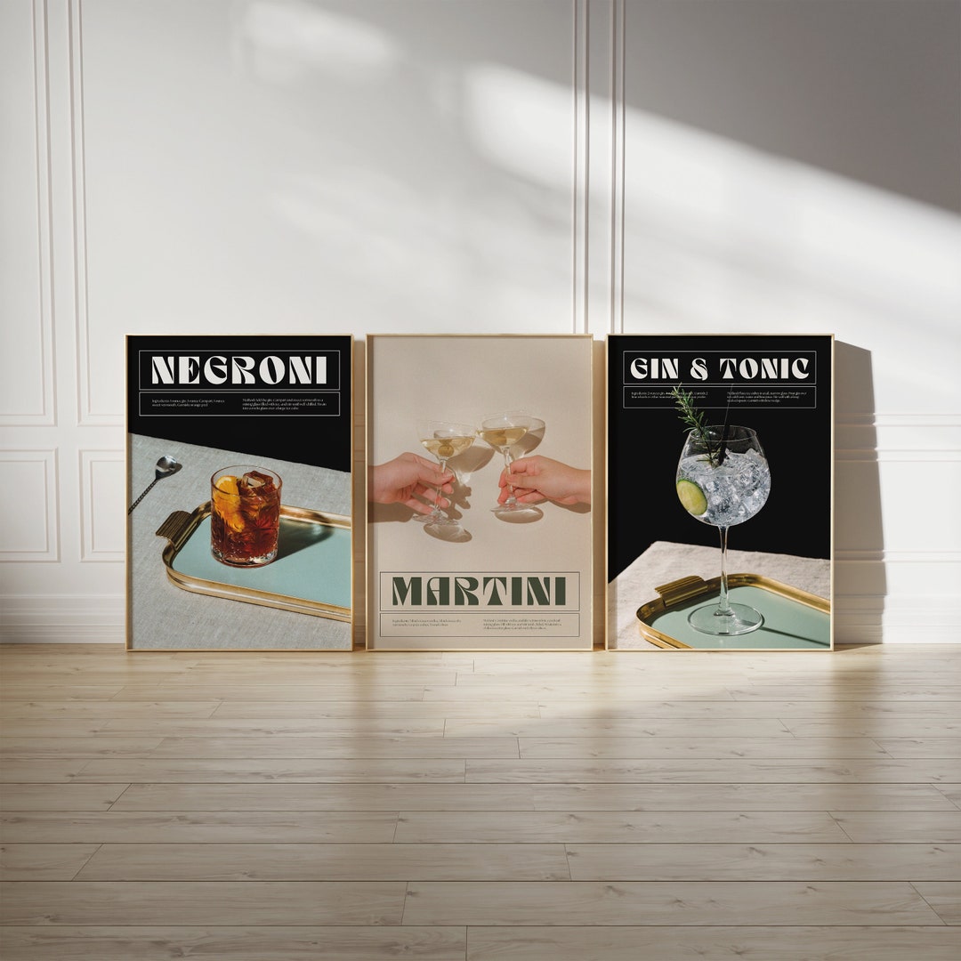 Trendy Bar Cart Prints Bar Cart Decor Printable Wall Art Retro Cocktail ...