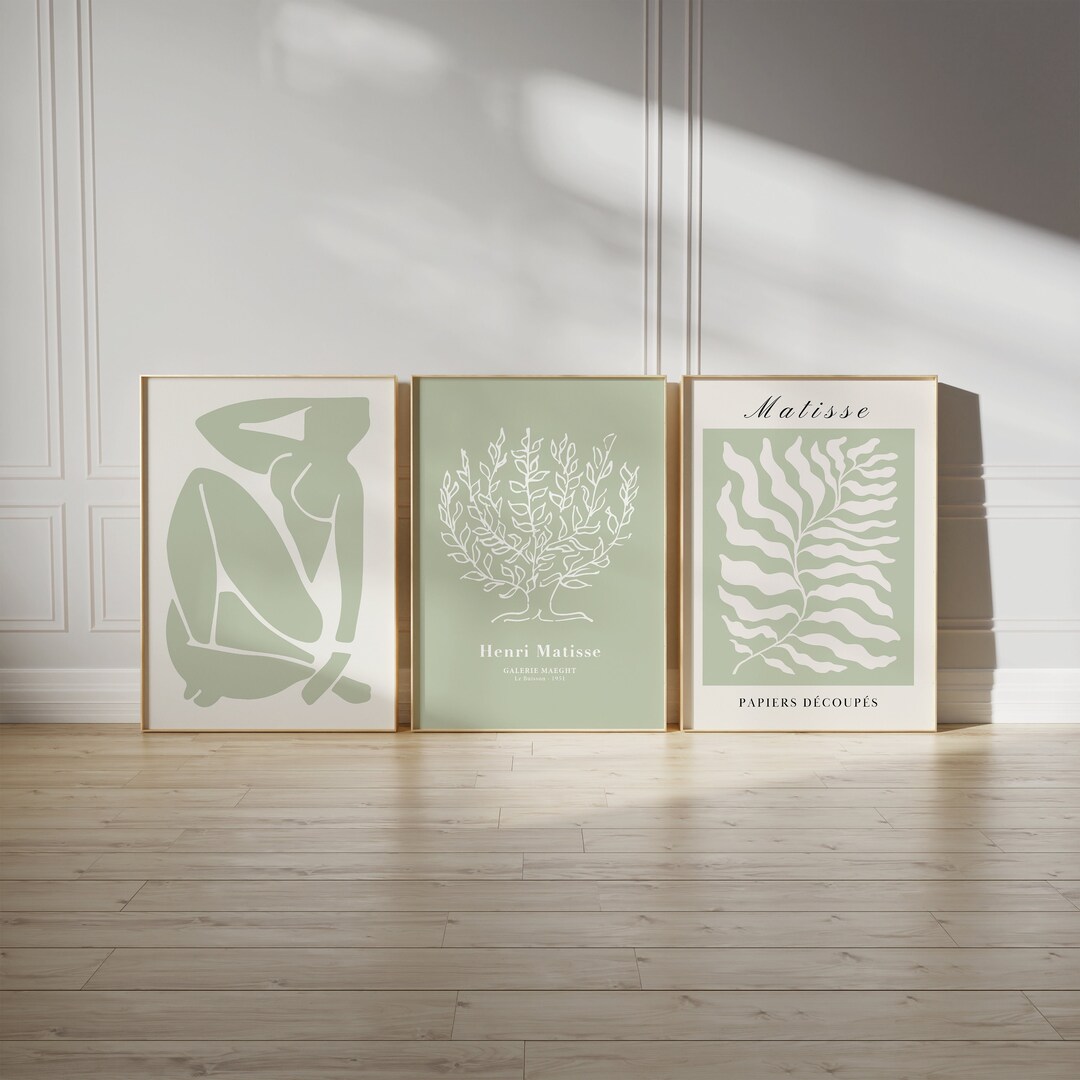 Sage Green Matisse Print Set, Abstract Gallery Wall (digital Download ...