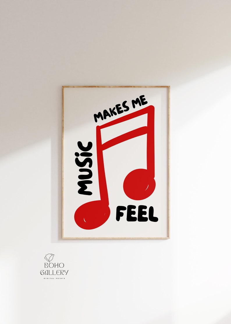 Retro Music Note Poster, Groovy Wall Art (digital Download) - Etsy