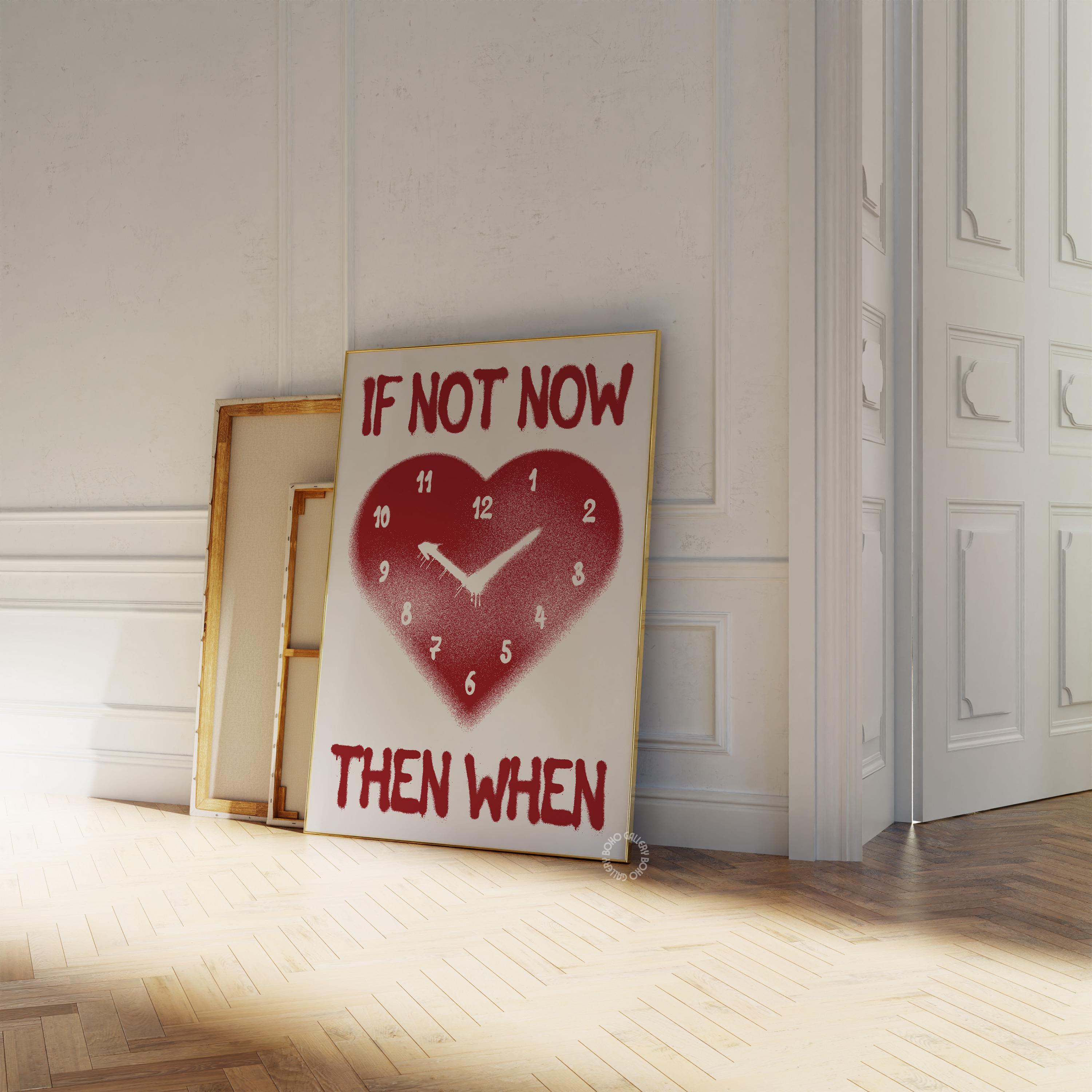 Red Heart Clock Poster: Preppy Y2K Dorm Decor (digital Download) - Etsy
