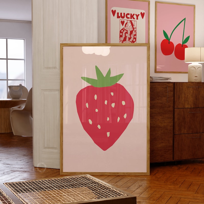 Strawberry Print - Etsy