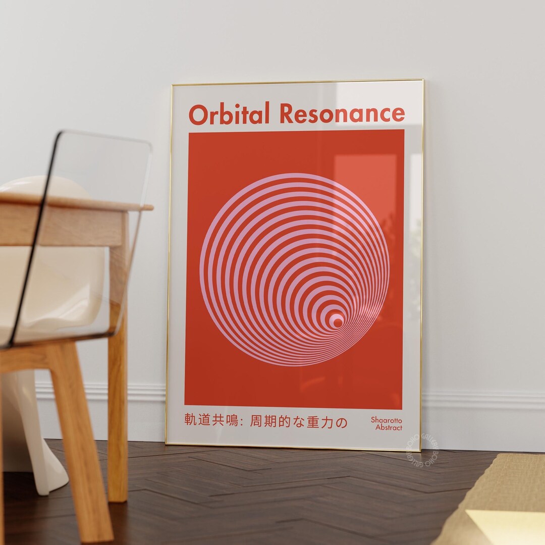Retro Orbital Resonance Print: Pink & Orange Y2K Wall Art (digital ...