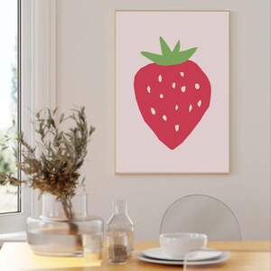 Strawberry Print Digital Download Retro Strawberry Fields Poster Flower ...