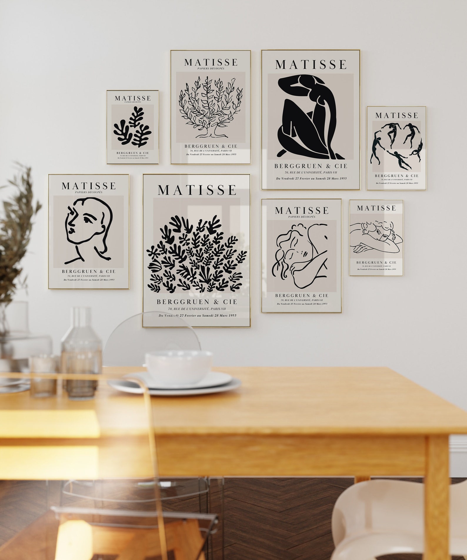 Black Henri Matisse Print Set of 9, Exhibition Poster, Famous Gallery ...