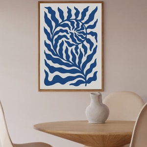 Navy Blue Matisse Wall Art Set of 6 Prints, Blue Boho Print, Matisse Exhibition Poster, Navy ...