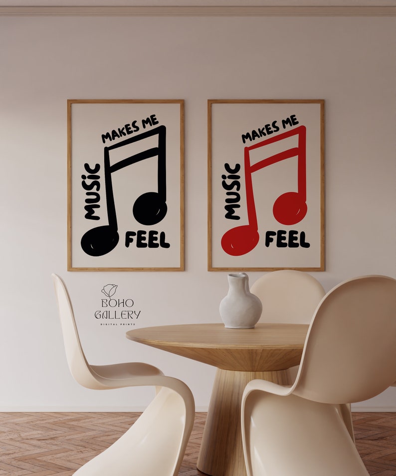 Retro Music Note Poster, Groovy Wall Art (digital Download) - Etsy