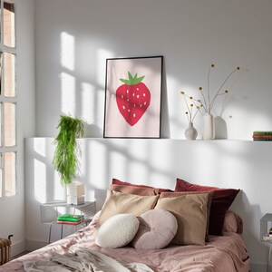 Strawberry Print Digital Download Retro Strawberry Fields Poster Flower ...