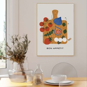 Bon Appetit Art Print Kitchen Wall Art Digital Download Kitchen Decor ...