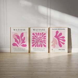 Pink Henri Matisse Set of 3 Wall Art Digital Download Gallery Wall Set ...