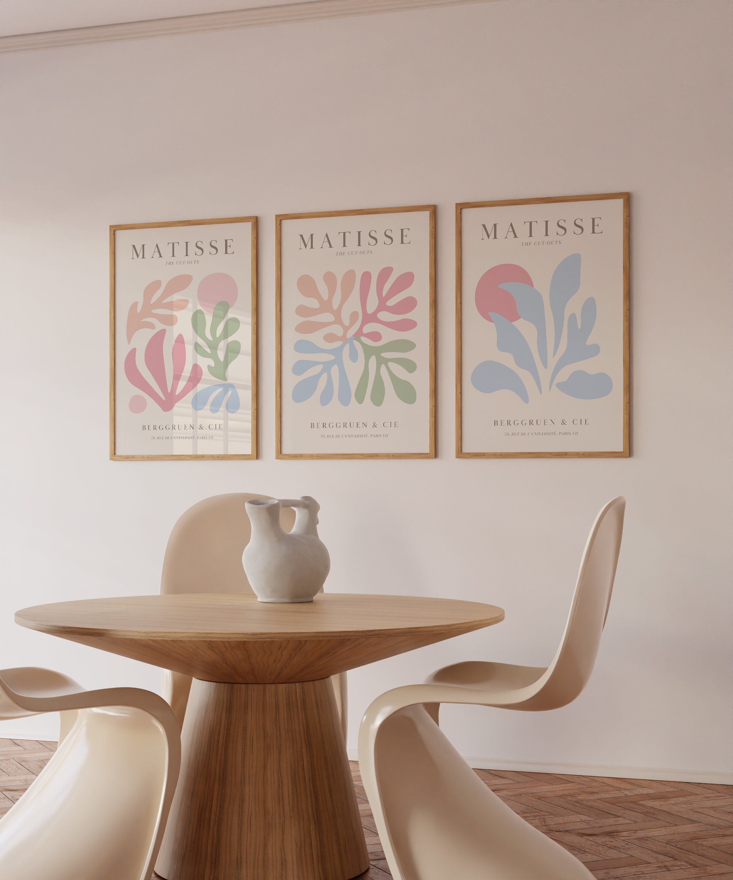Gallery Wall Art Set of 3 Prints Matisse Poster Set Pink Wall Art ...