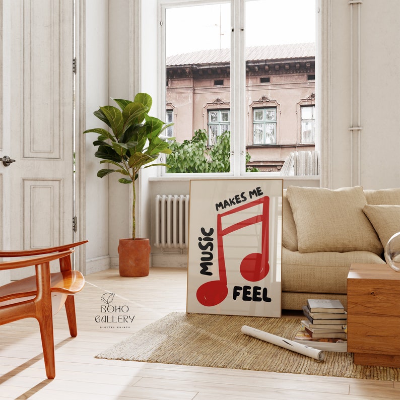 Retro Music Note Poster, Groovy Wall Art (digital Download) - Etsy