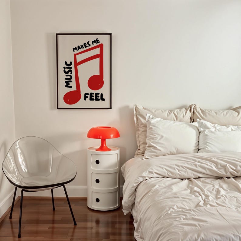 Retro Music Note Poster, Groovy Wall Art (digital Download) - Etsy