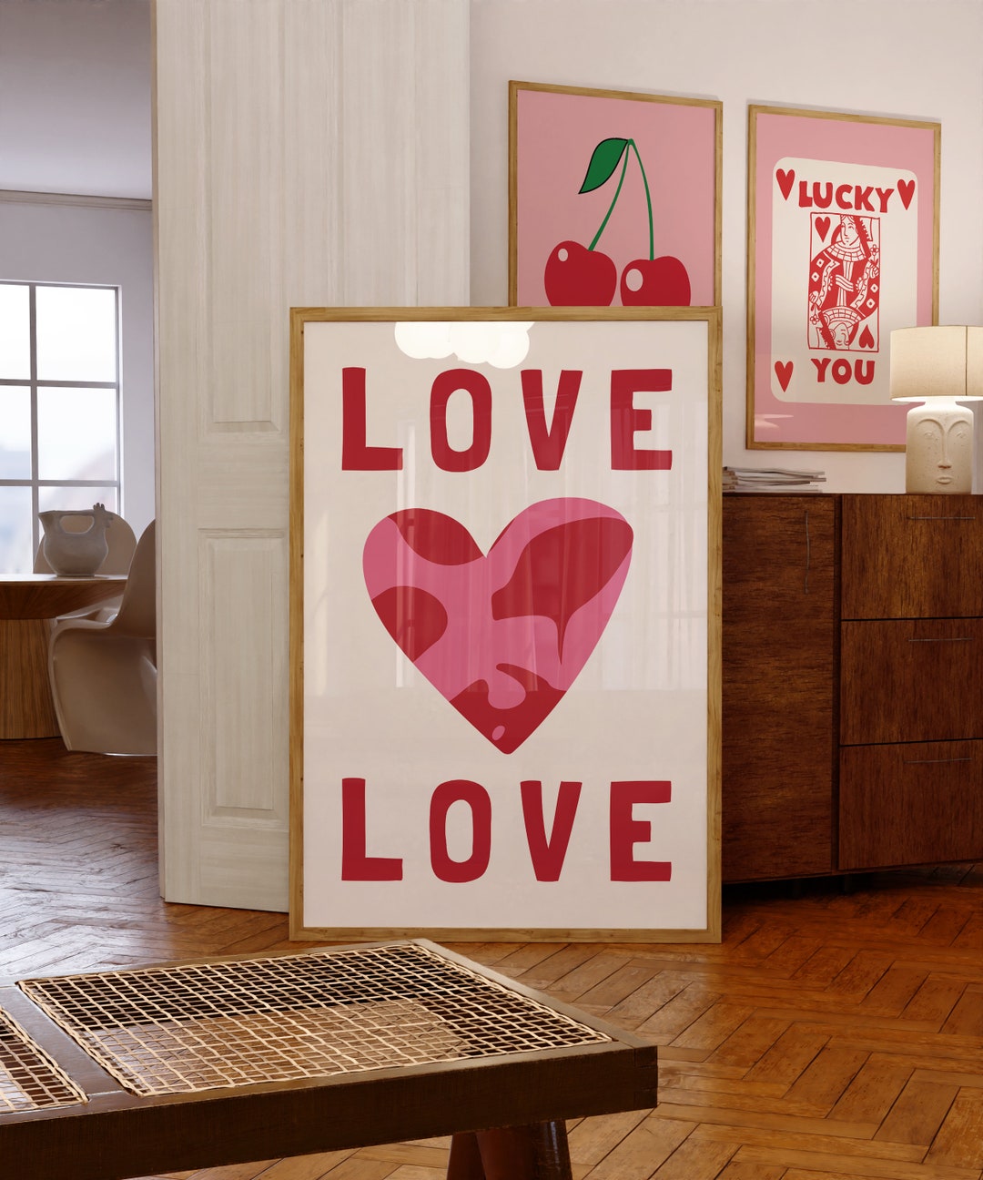 Pink and Red Love Print, Aesthetic Eclectic Dorm Decor, Printable ...