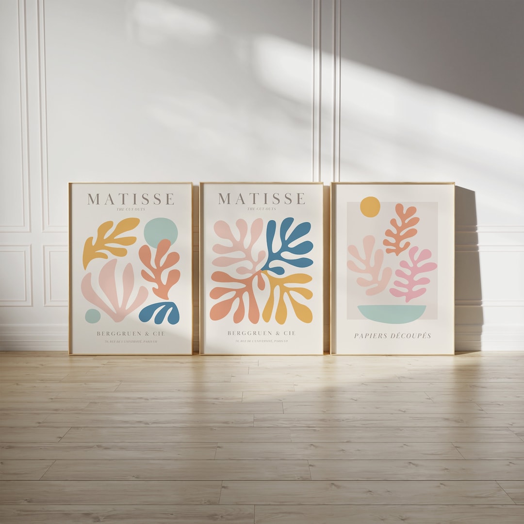 Danish Pastel Matisse Print Gallery Wall Art Set of 3 Exhibition Museum ...