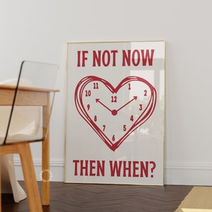 Red Heart Clock Print, Retro Wall Art (digital Download) - Etsy