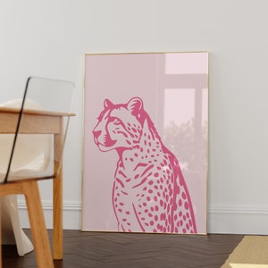 Pink Cheetah Poster Print, Preppy Boho Room Decor (digital Download) - Etsy
