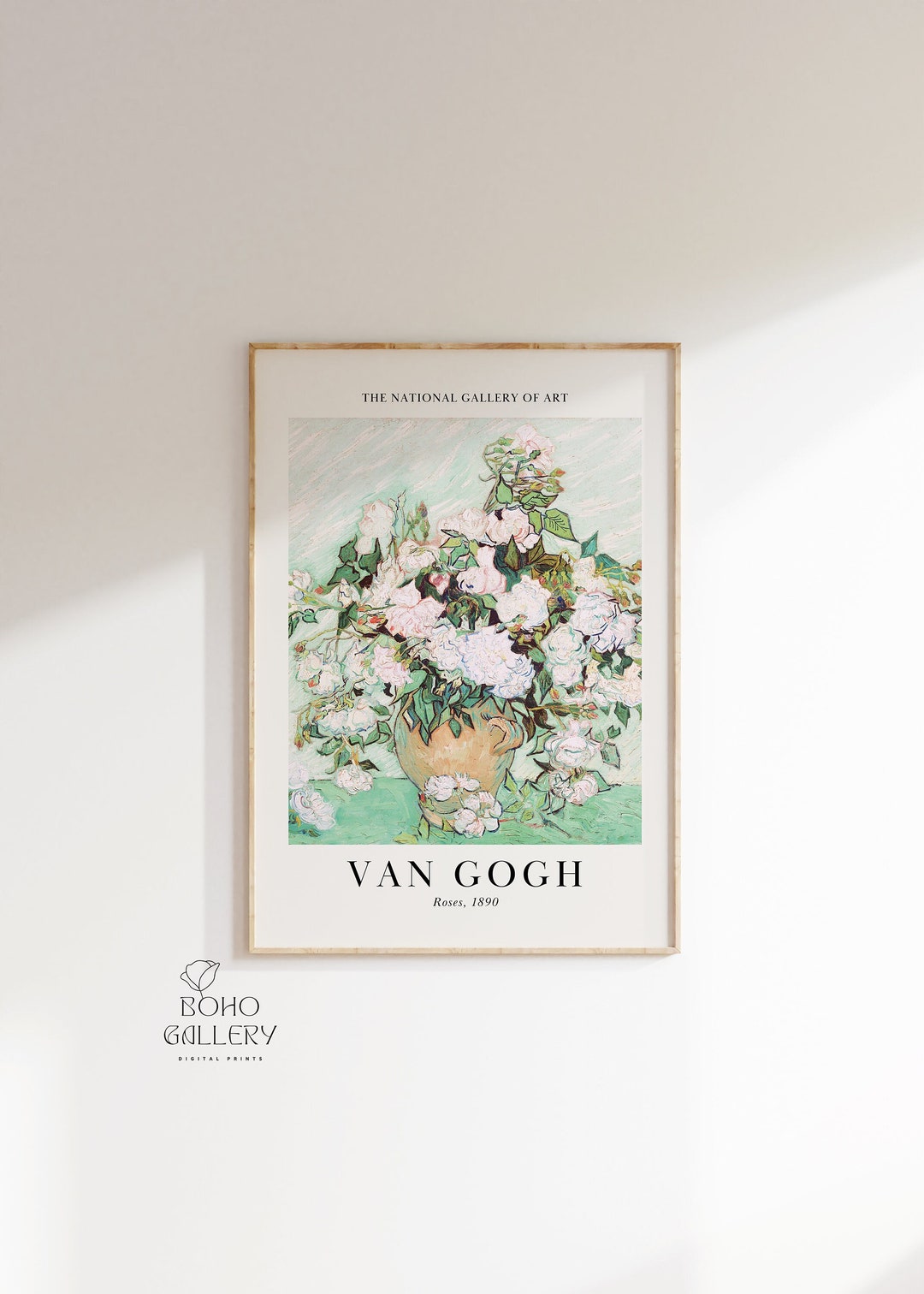 Vincent Van Gogh Roses | Impressionist Art Print | White Flower Print ...