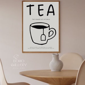 Cup of Tea Art Print, Dining Room Poster, Food Print, Llustration ...