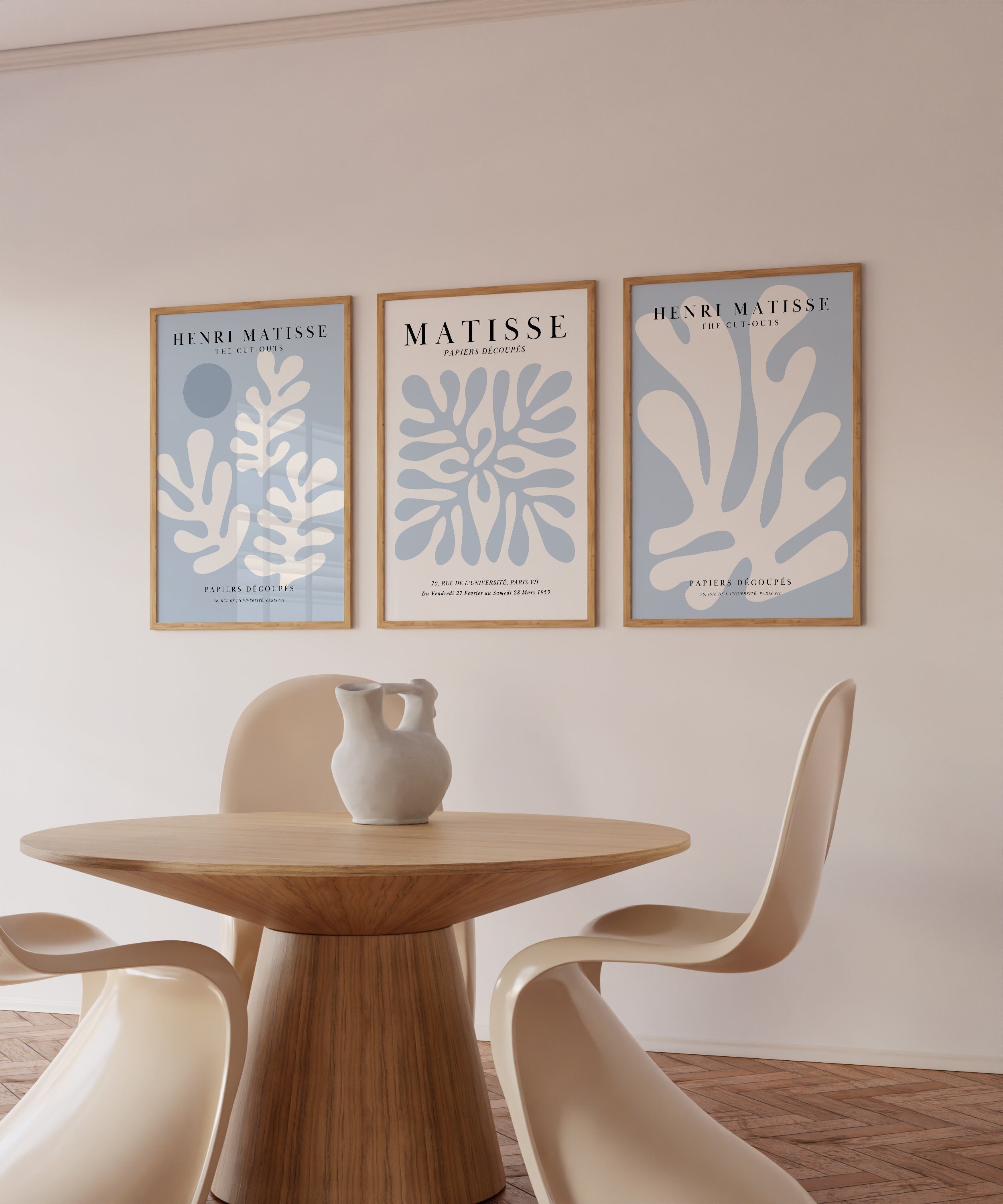 Matisse Print Set of 3 Blue Matisse Print Blue Gallery Wall Set Light ...