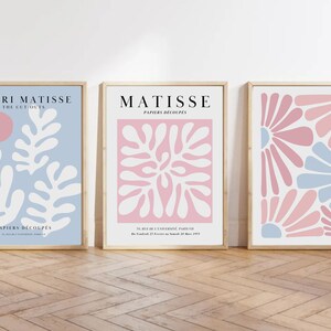 Pink Blue Matisse Print Set Digital Download Pink Blue Wall Art Set of ...