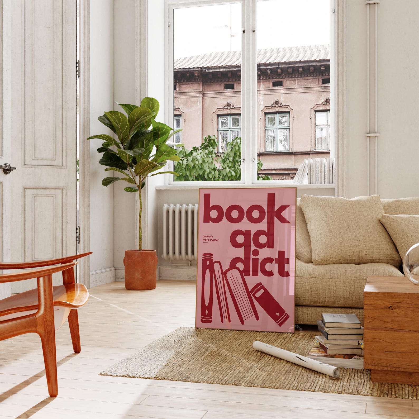 Book Lover Poster: Retro Book Stack Print (digital Download) - Etsy