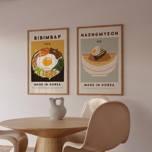 Bibimbap Poster: Korean Food Art Print, Retro Kitchen Decor (digital ...
