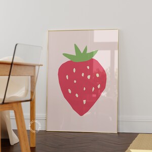 Strawberry Print Digital Download Retro Strawberry Fields Poster Flower ...