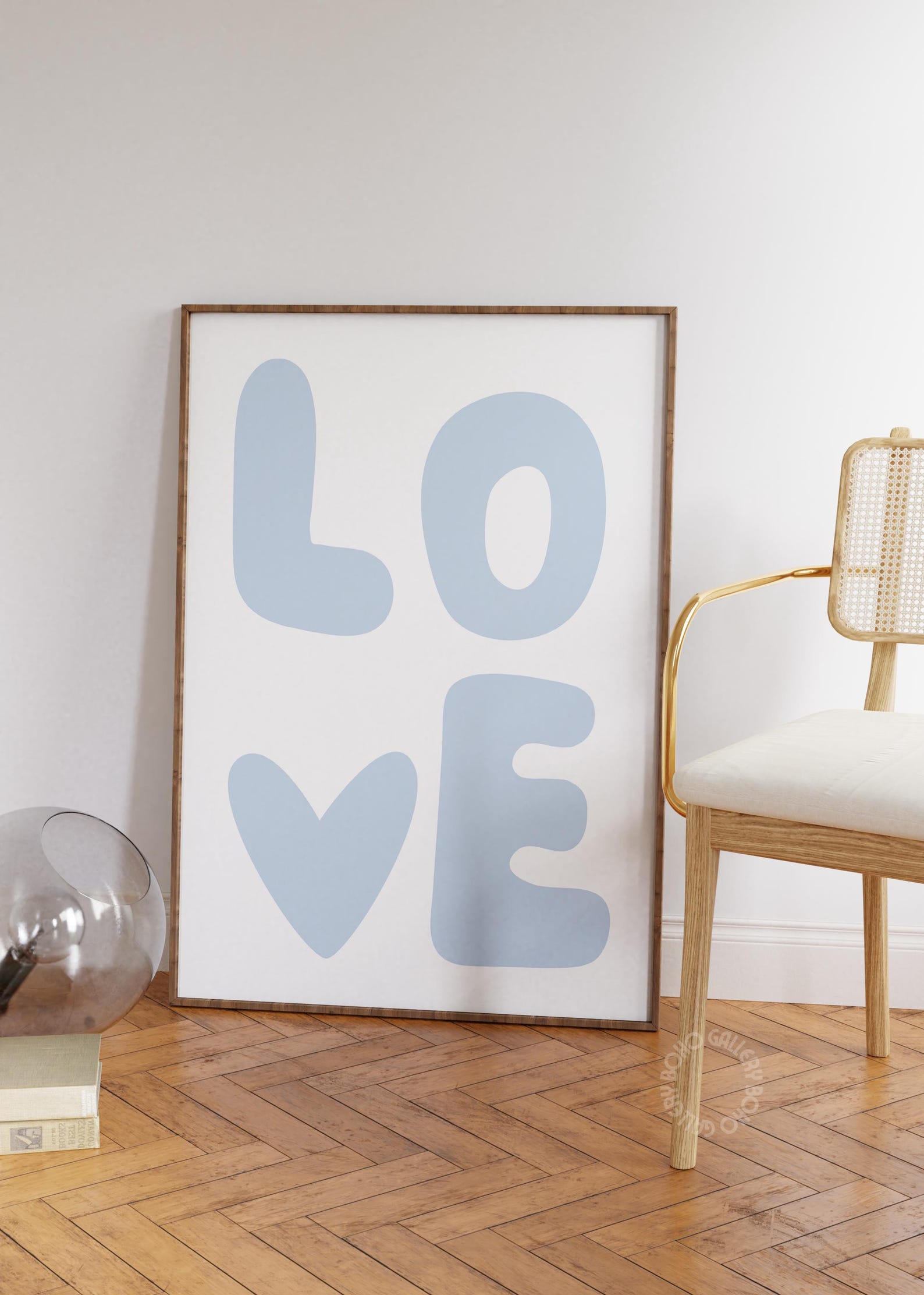 Blue Love Print: Retro Typography Poster (digital Download) - Etsy