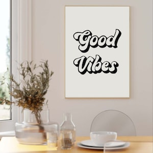 Good Vibes Print Printable Wall Art Minimalist Text Print Good Vibes ...