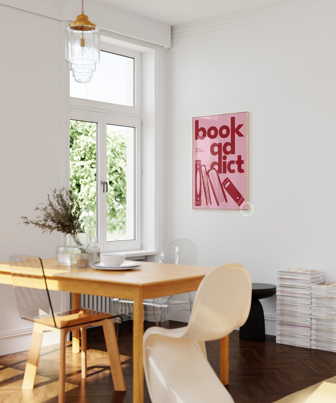 Book Lover Poster: Retro Book Stack Print (digital Download) - Etsy
