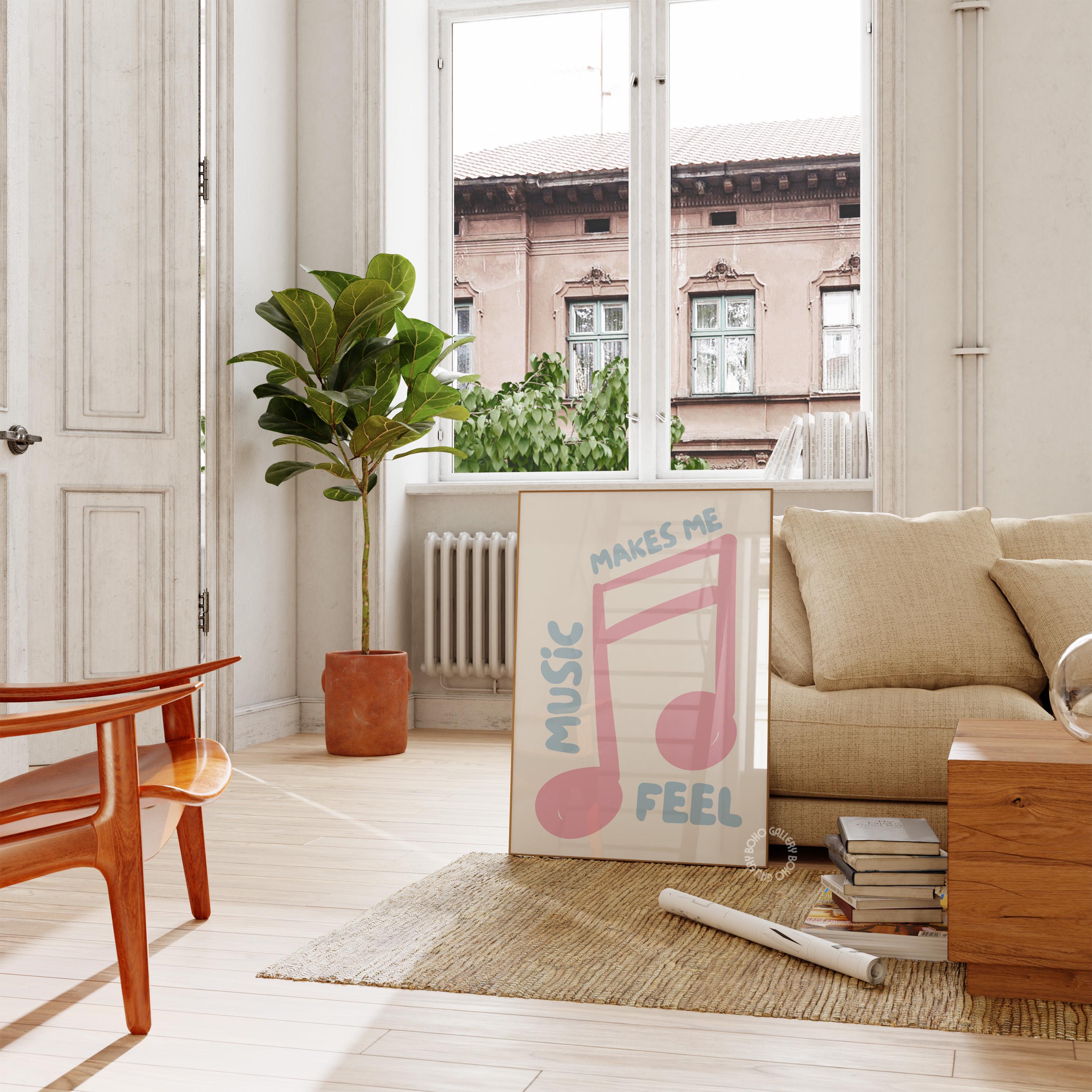 Pink & Blue Music Note Print: Preppy Dorm Decor (digital Download) - Etsy