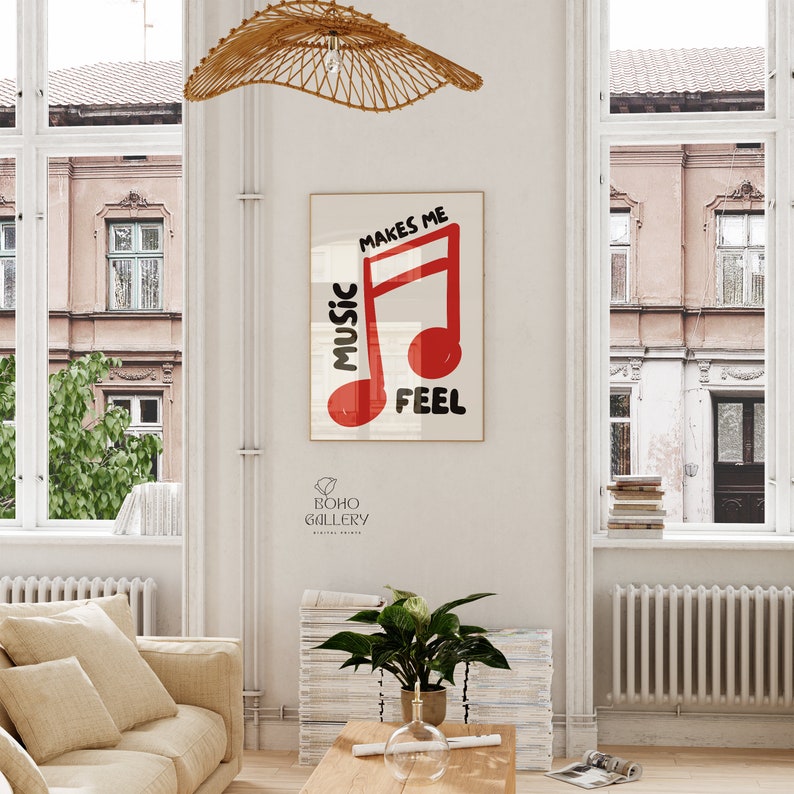 Retro Music Note Poster, Groovy Wall Art (digital Download) - Etsy