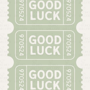 Good Luck Sage Green Ticket Print Digital Print Aesthetic Green Room ...