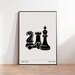 Chess Prints Gallery Wall Set of 2 Vintage Chess Poster Retro Wall Art ...