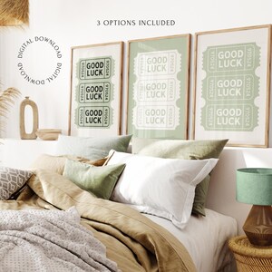 Good Luck Sage Green Ticket Print Digital Print Aesthetic Green Room ...